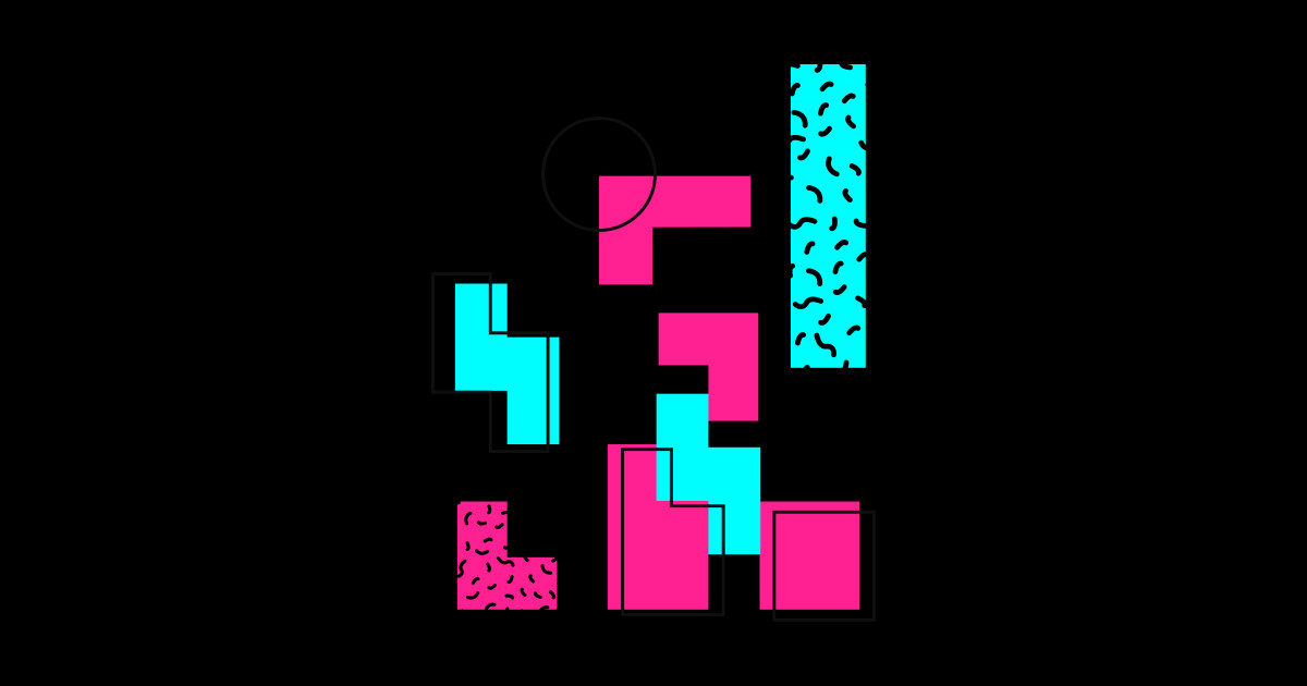 Geometric Tetris - 80s - Sticker | TeePublic