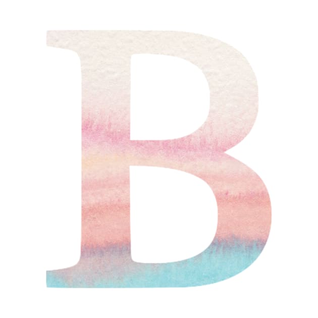 The Letter B Rainbow Watercolor Design - Sticker - T-Shirt | TeePublic