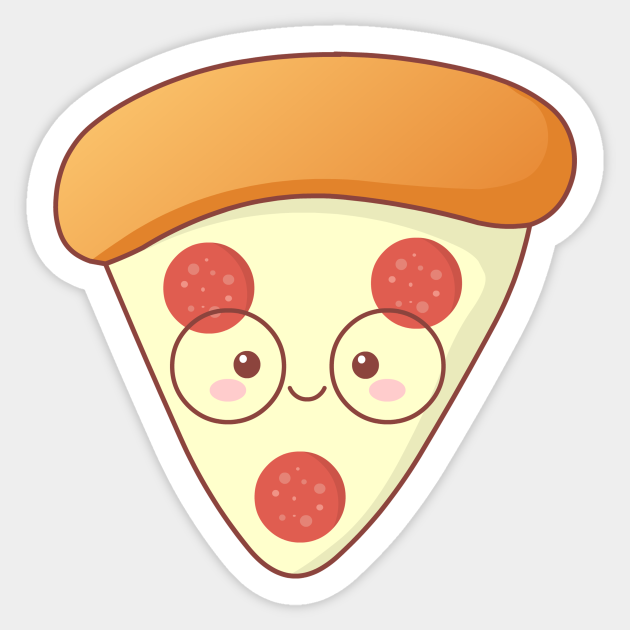 Kawaii Pizza - Cute Food - Sticker | TeePublic