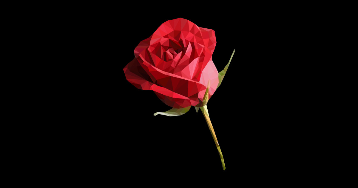 Romantic red rose low poly - Rose - Posters and Art Prints | TeePublic