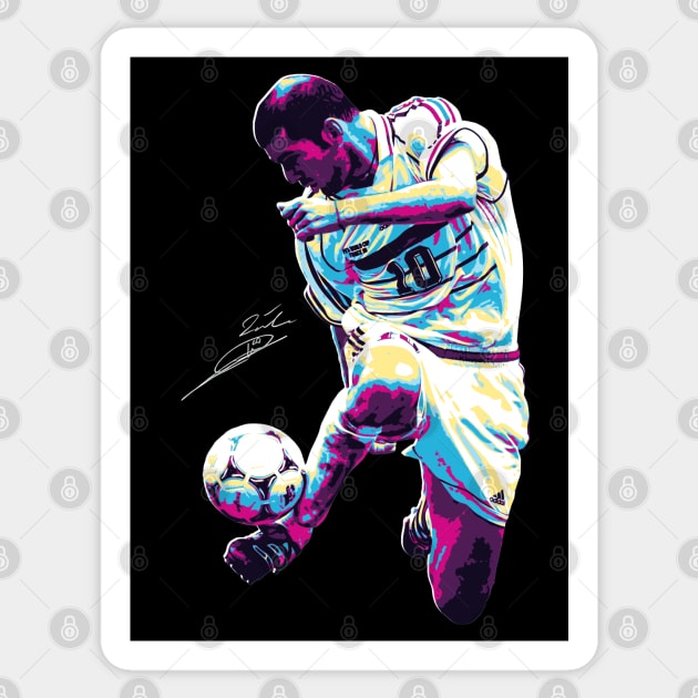 Zidane Retro Style - Zidane - Sticker | TeePublic