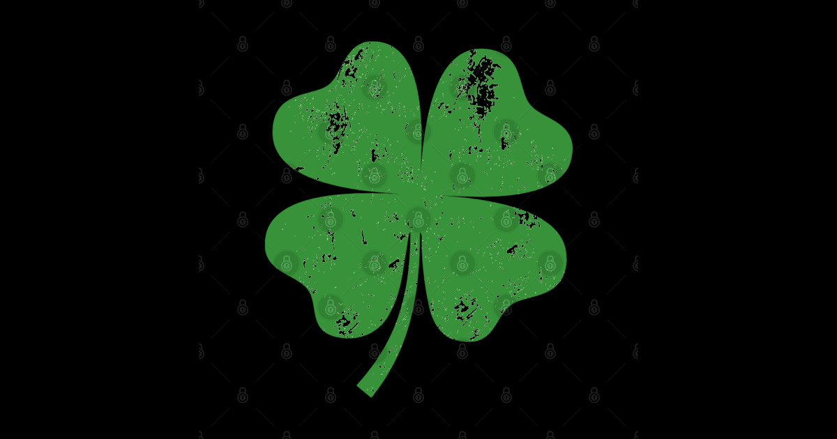 Distressed Four Leaf Clover Shamrock St Patricks Day Lucky Irish ...