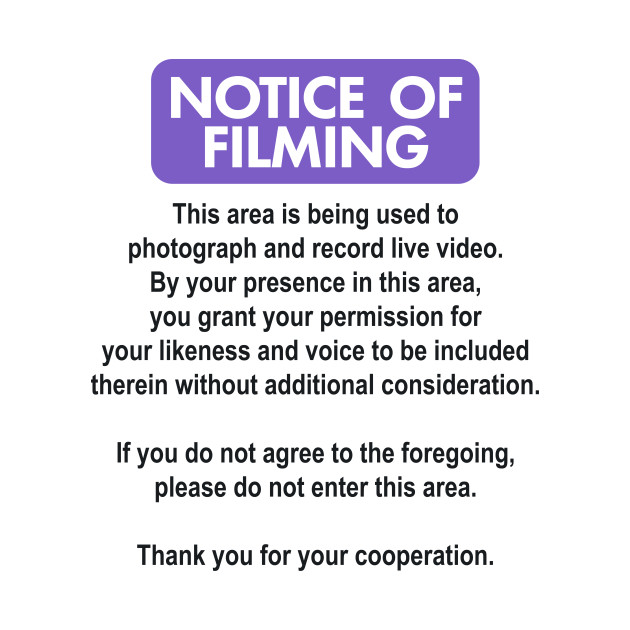 Filming Notice - Irl Streaming - T-Shirt | TeePublic