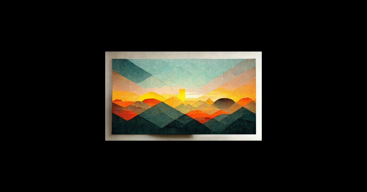 Forest Mountain Sunset - Abstract Minimalism Papercraft Landscape ...