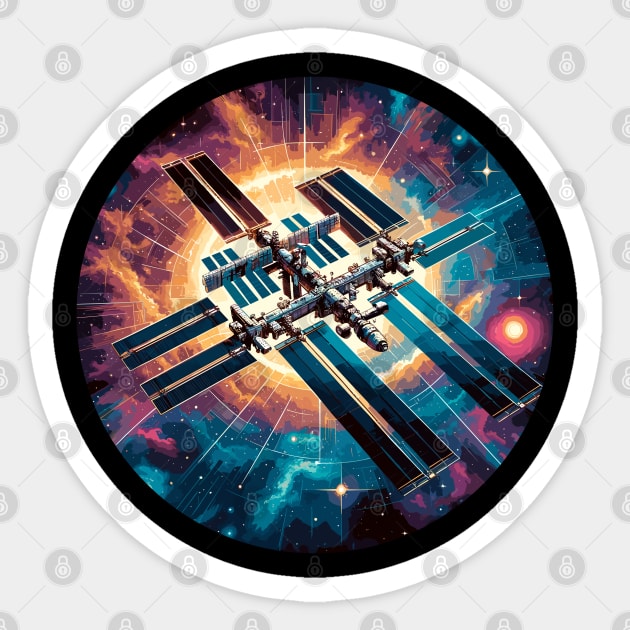 Spectacular Space Station - Cosmic Voyage - Iss - Sticker | TeePublic