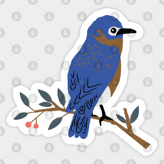 Cute Eastern Bluebird Hand drawn - Eastern Bluebird - Sticker | TeePublic