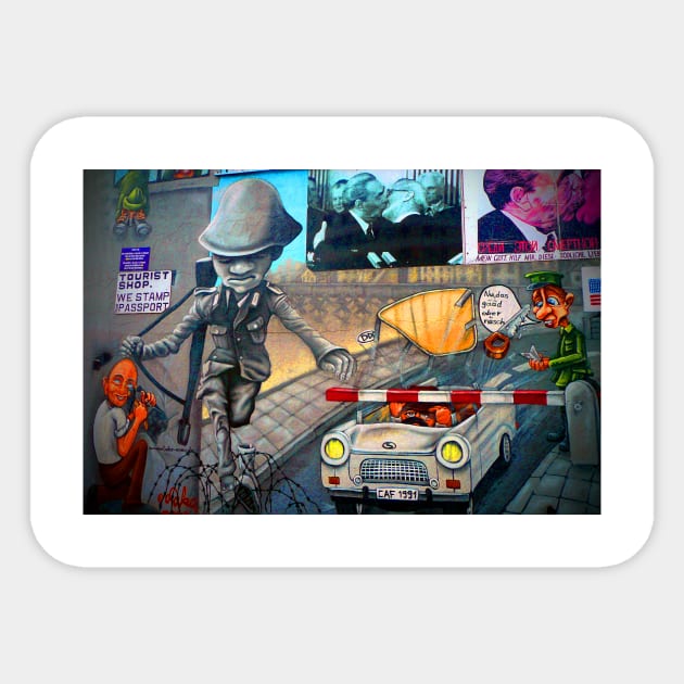 Berlin Wall Graffiti Artwork Street Art Germany - Berlin Wall - Sticker ...
