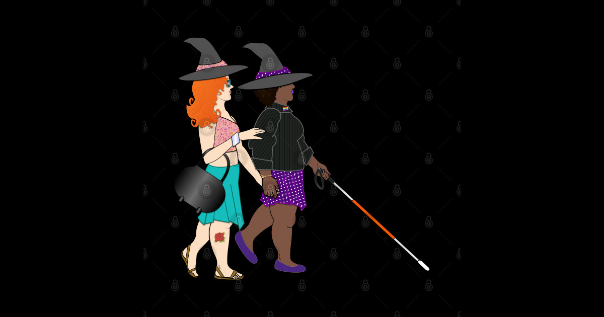 Disabled Witch Couple - Witch - Sticker | TeePublic