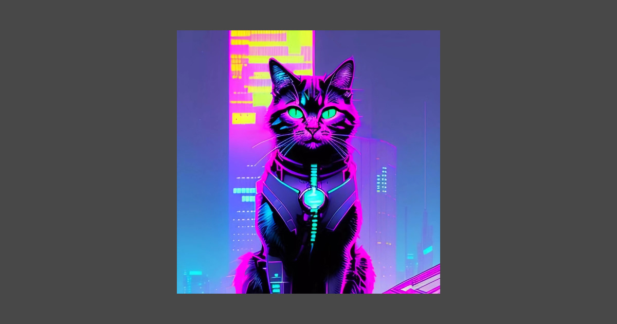 Synthwave Cat - Synthwave - T-Shirt | TeePublic