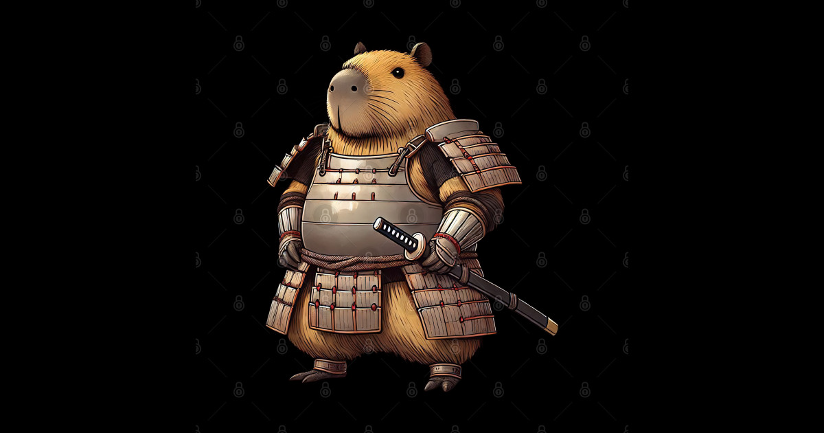 Samurai Capybara - Samurai Capybara - Sticker | TeePublic