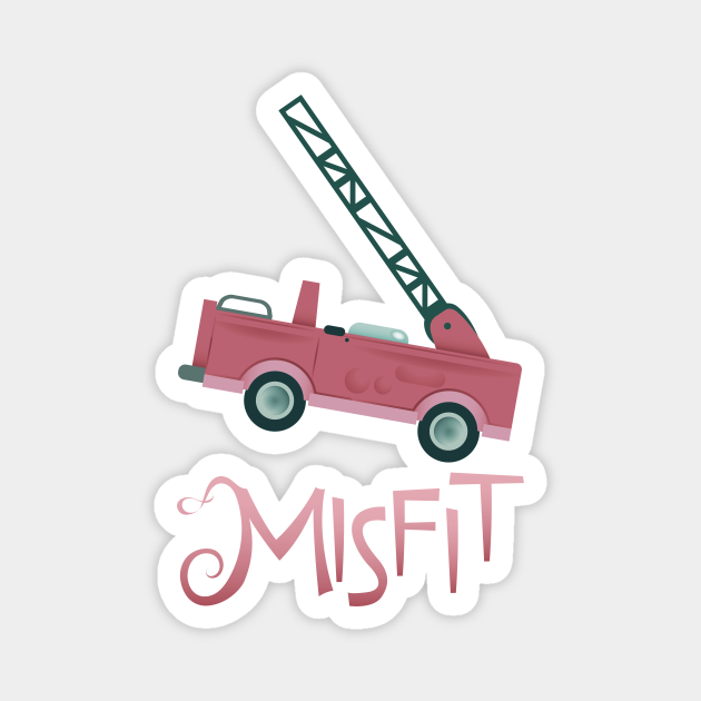 Misfit - Pink Fire Engine - Rudolph - Magnet | TeePublic