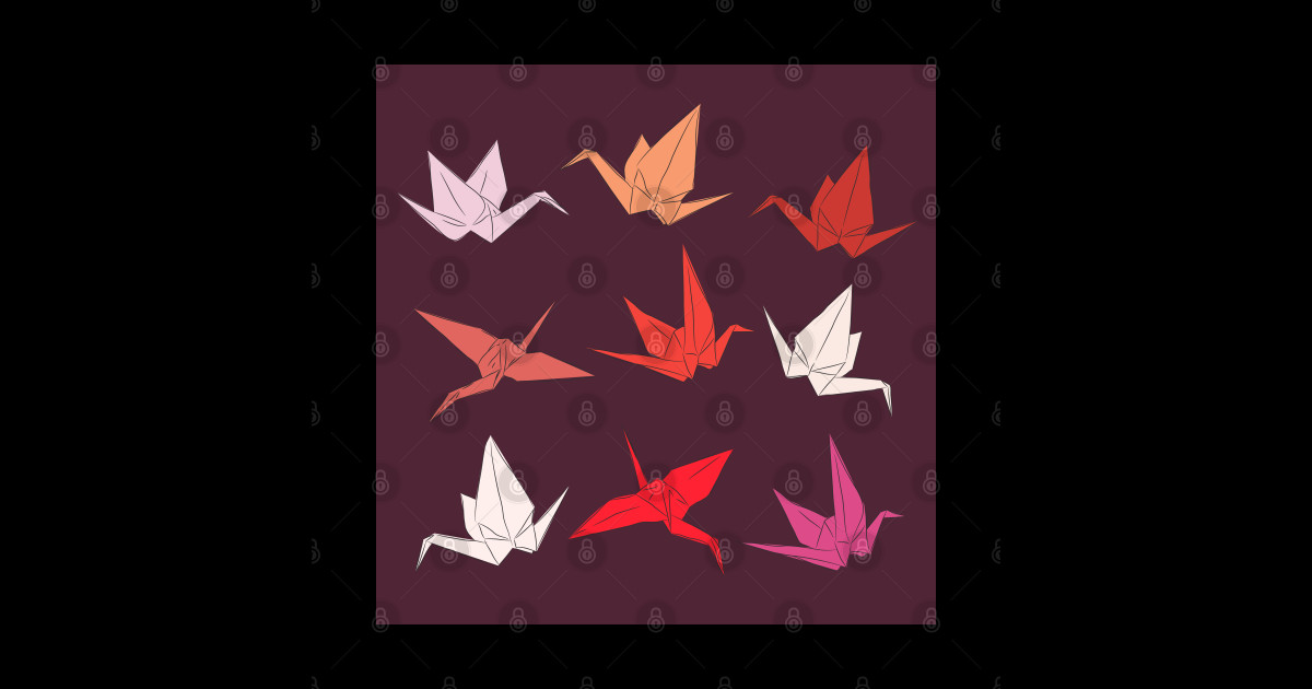 Origami: Paper Cranes - Origami - Sticker | TeePublic