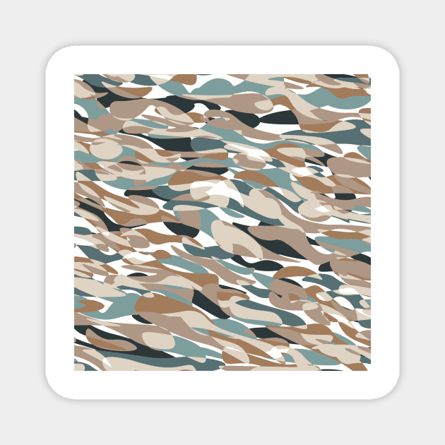 Ocean Blue Flowing Abstract Water Blobs - Muted - Magnet | TeePublic