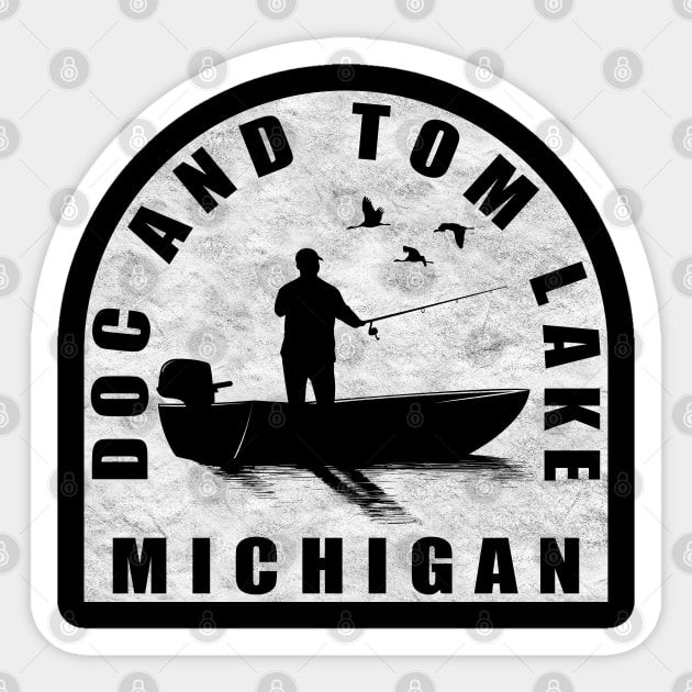 Doc And Tom Lake Fishing Michigan - Doc And Tom Lake Michigan - Sticker ...