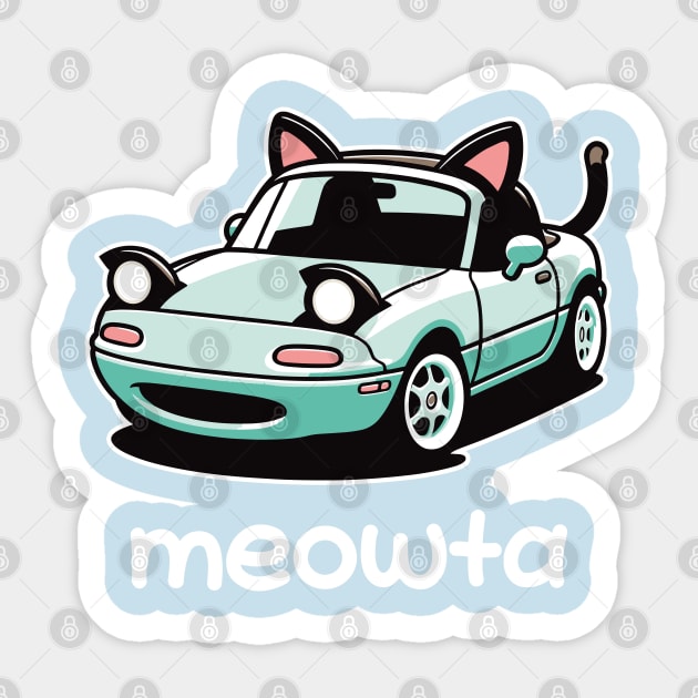 Cute Miata Cat Edition - Miata - Sticker | TeePublic