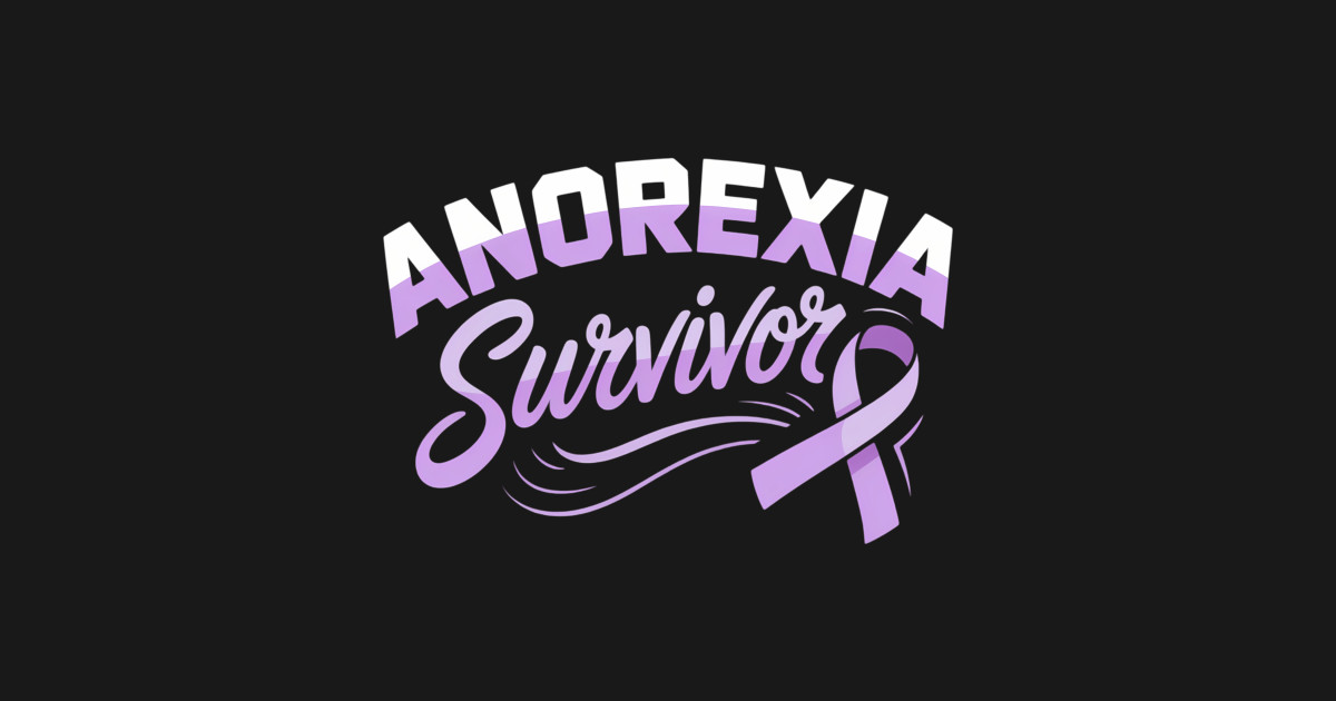 Anorexia Survivor Awareness Eating Disorder Purple Ribbon - Anorexia ...