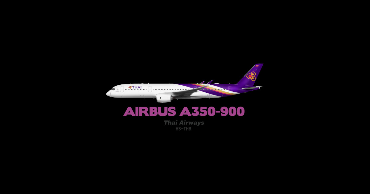 Airbus A350-900 - Thai Airways - A359 - Sticker | TeePublic