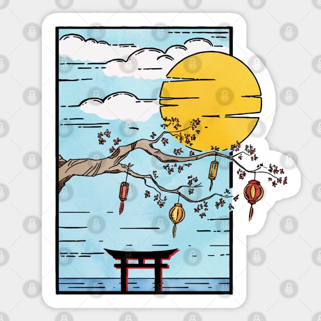 Floating Torii Gate - Japan - Sticker | TeePublic