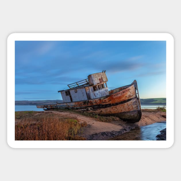 Point Reyes Boat - Landscapes - Sticker | TeePublic