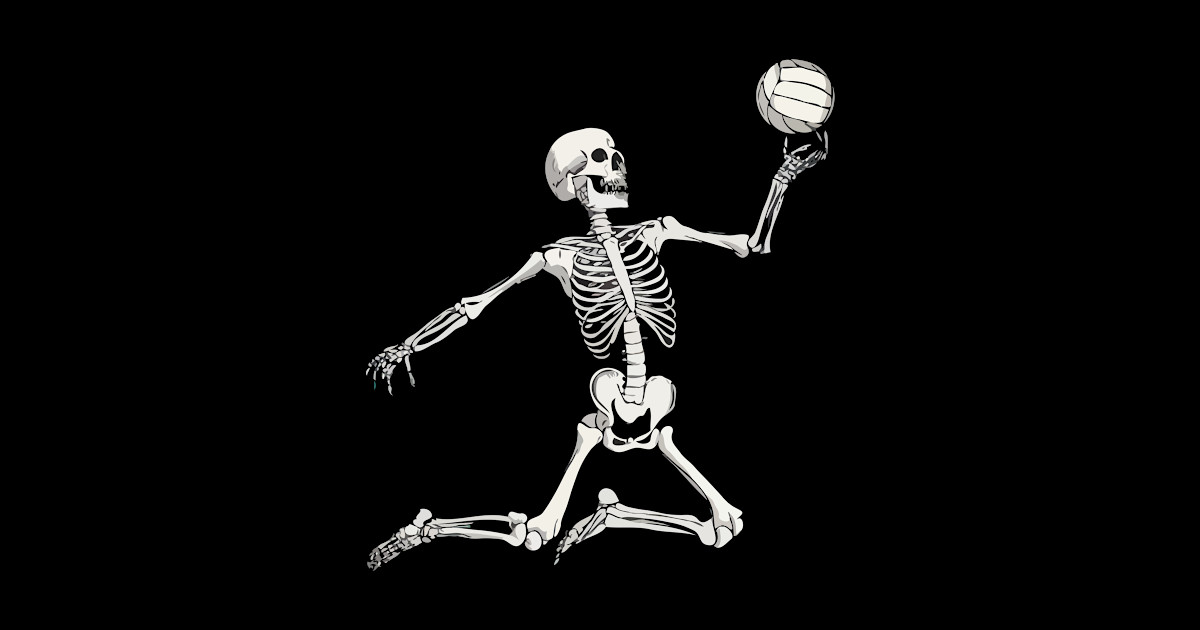 Skeleton Playing volleyball - Volleyball Player - Sticker | TeePublic