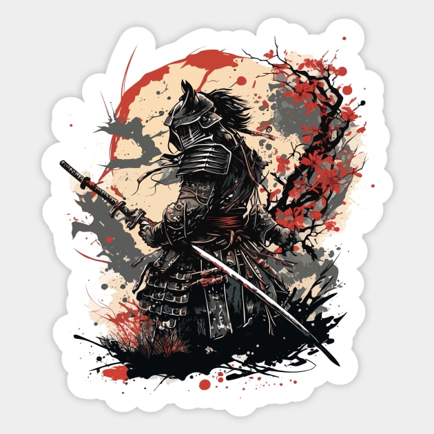 Samurai Warrior with Katana - Samurai Warrior - Sticker | TeePublic