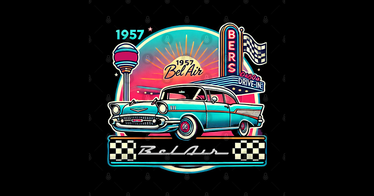 57 Bel Air Americana - Chevy Bel Air - Sticker | TeePublic