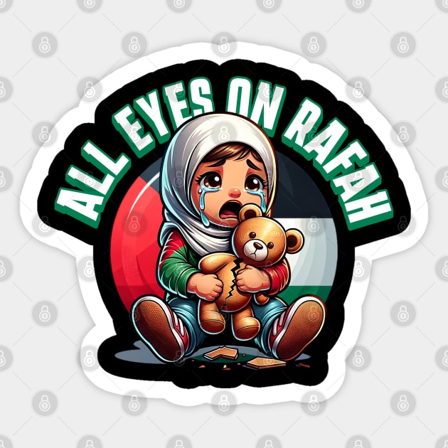 All Eyes on Rafah: A Crying Palestinian Girl with a Broken Teddy Bear ...