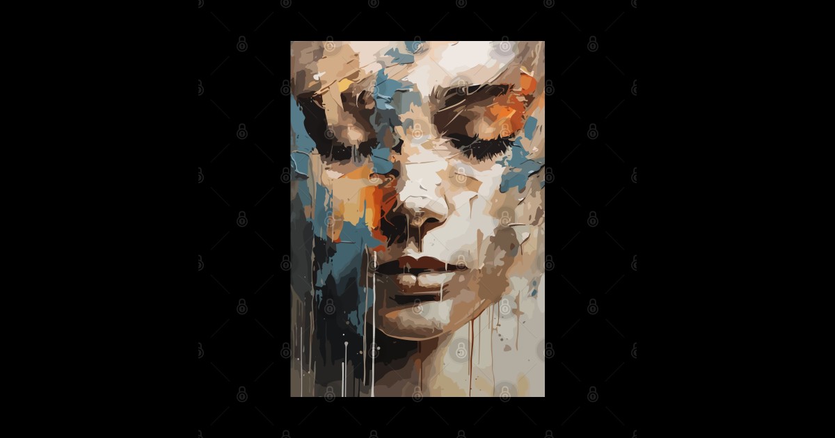 Sadness Abstract Art Face of a Woman - Abstract - Posters and Art ...