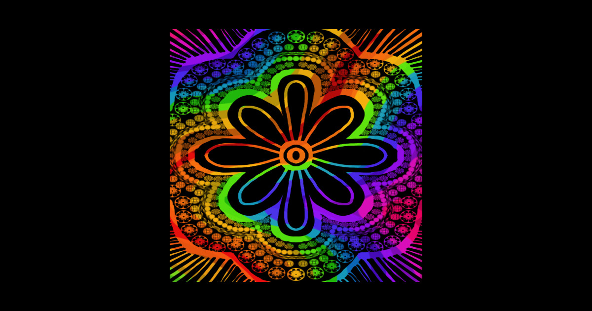 Rainbow Flower Pattern - Flower - Sticker | TeePublic