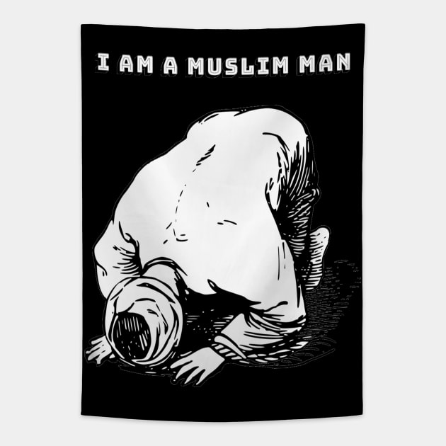 I am a Muslim man meme font Islam praying - I Am Muslim Man - Tapestry ...