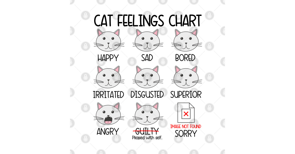 Cat Feelings Chart - Cat - T-Shirt | TeePublic