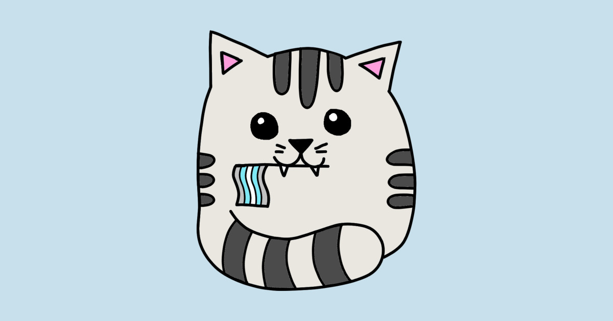 demiboy pride flag cat - Pride Flag - T-Shirt | TeePublic