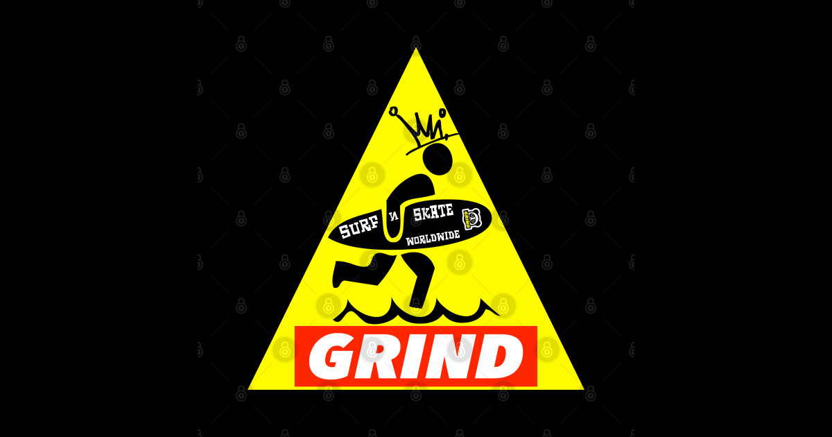 Grind Tri Logo - Grind Surf N Skate - Sticker | TeePublic