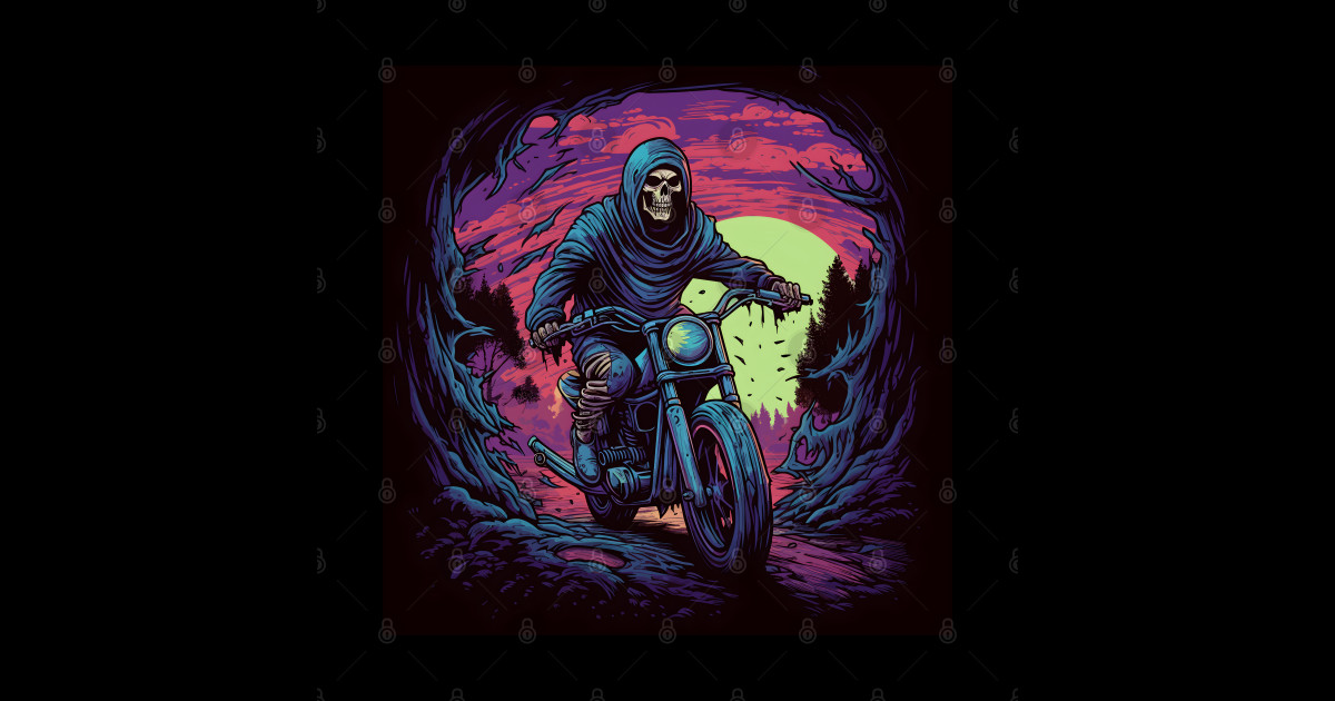 Epic Grim Reaper Motorcycle - Grim Reaper - Posters and Art Prints ...