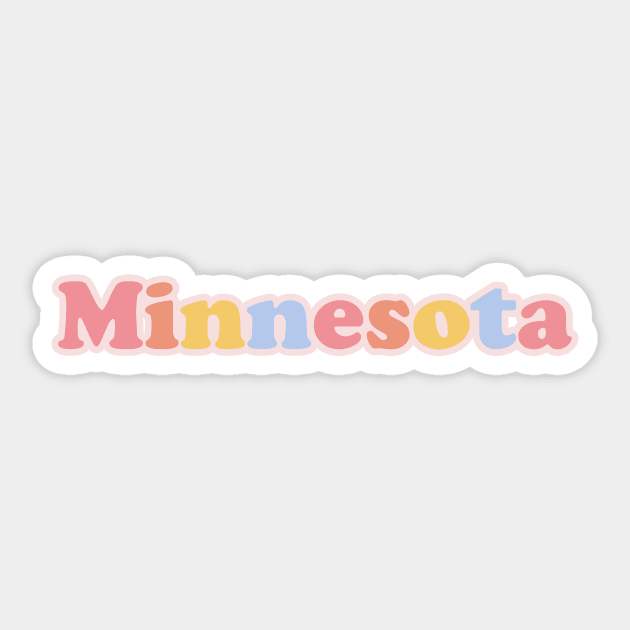 Minnesota Pastel Letters - Minnesota - Sticker | TeePublic