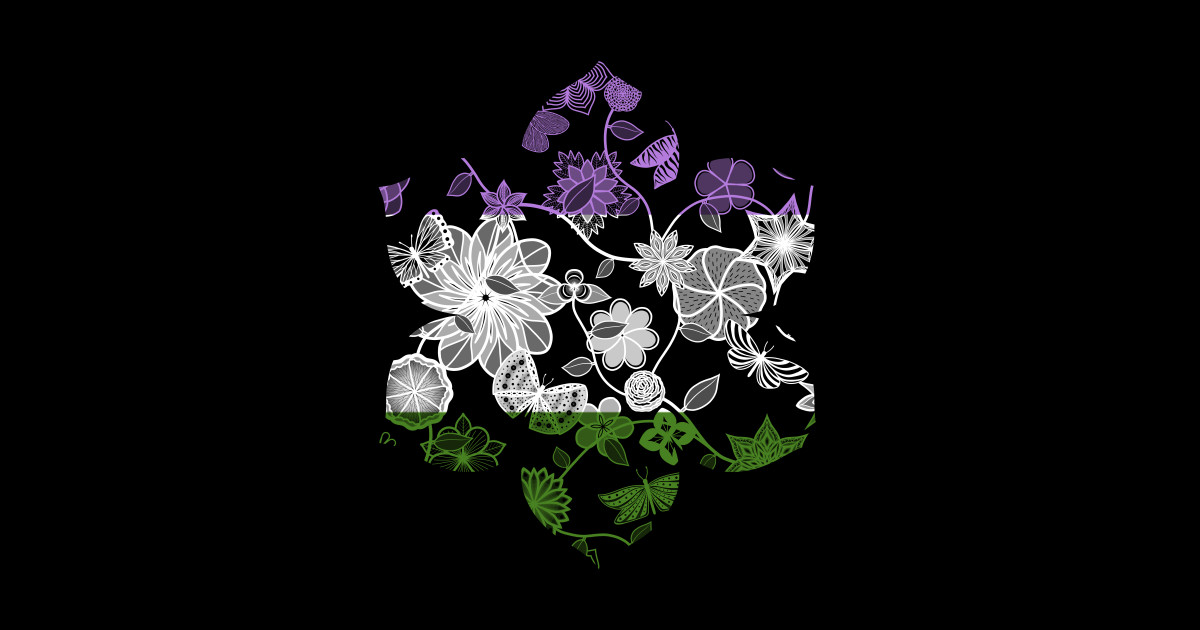 Butterfly Garden, Pride Flag Series - Genderqueer - Flowers - Sticker ...