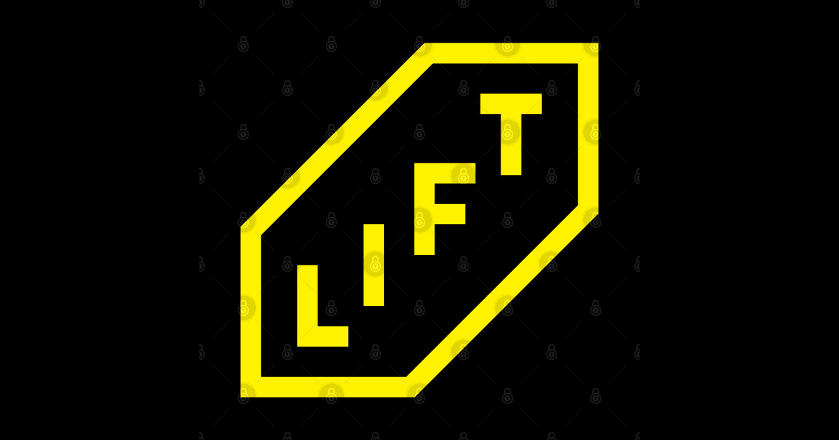 LIFT word mark composition in yellow color showing scaling and growth ...