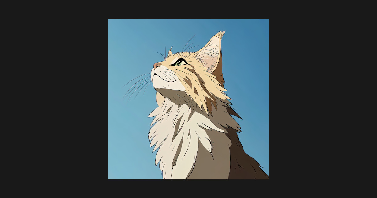 Maine Coon cat | Anime style - Maine Coon Cat - T-Shirt | TeePublic
