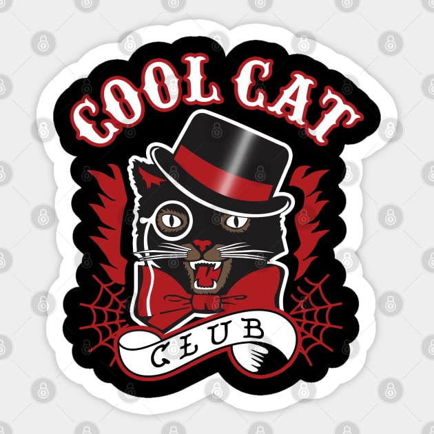 Cool Cat Club - Cats - Sticker | TeePublic
