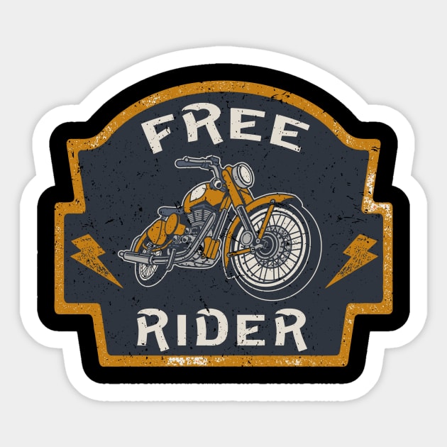 Free Rider Motorcycle Biker Vintage - Petrol - Sticker | TeePublic