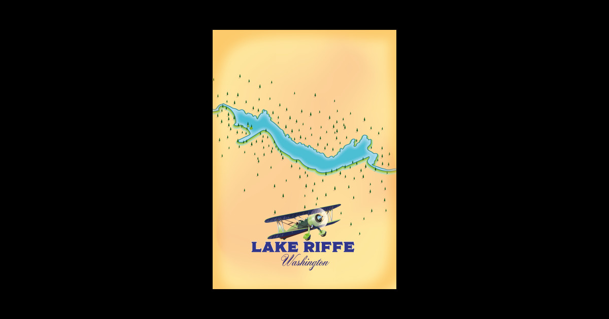 Riffe Lake Washington map - Riffe Lake - Sticker | TeePublic