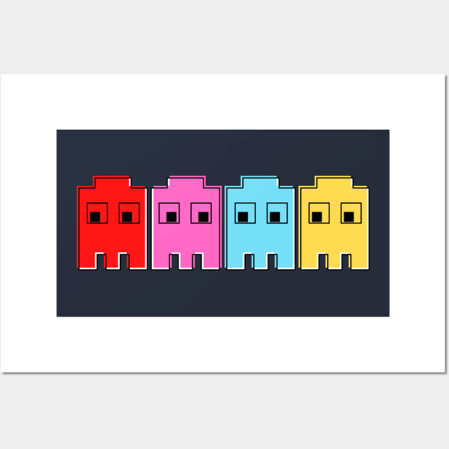 8-bit vintage, retro pac man ghosts - Pac Man Ghosts - Posters and Art ...