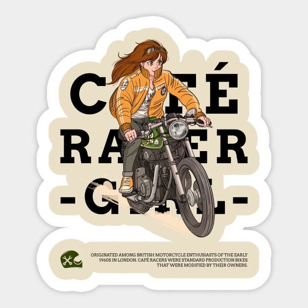 Cafe Racer Girl Bike - Motorcycle - Sticker | TeePublic