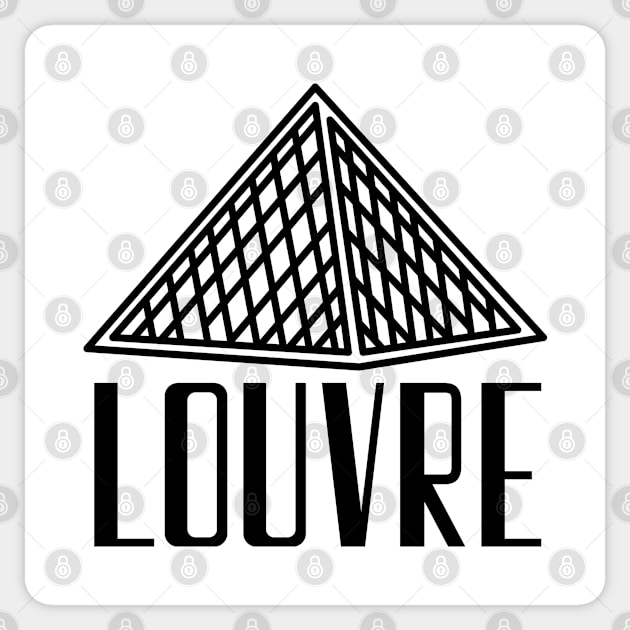 Paris France Louvre Museum Pyramid Black - France - Sticker | TeePublic