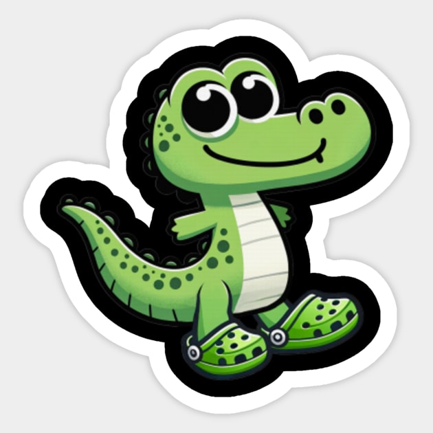 Crocodile wearing crocs - Crocodile Lover - Sticker | TeePublic