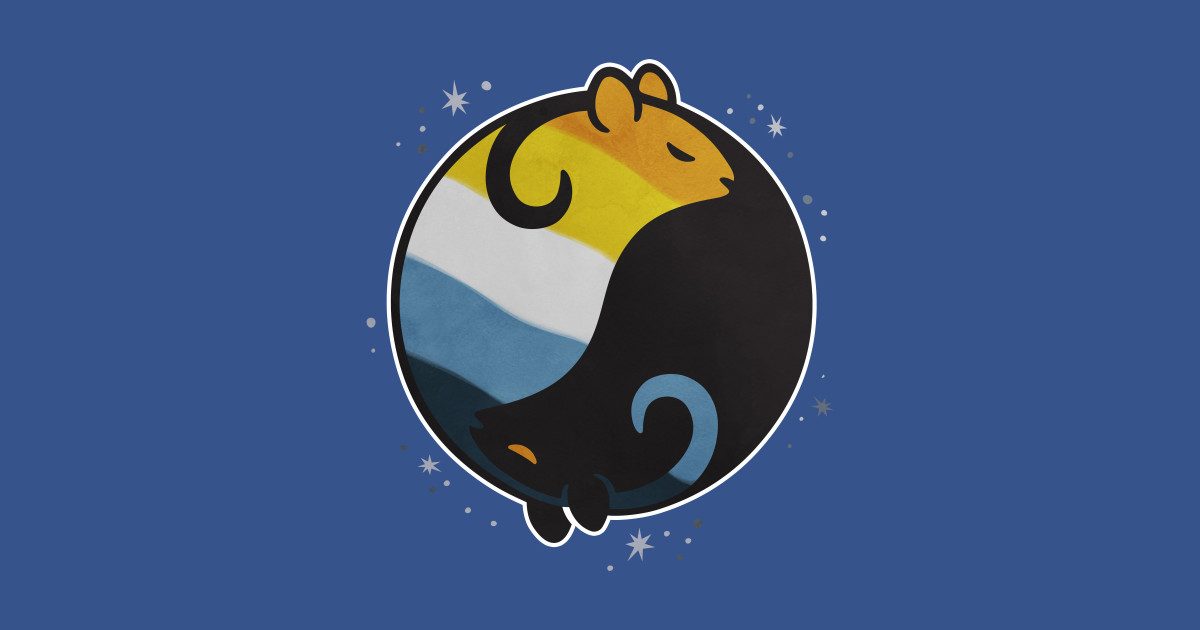 Aroace Rat Yin Yang Pride Flag - Aroace - T-Shirt | TeePublic