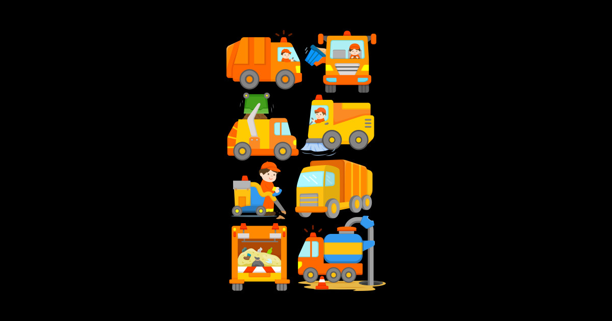 Cute Trash Vehicles Garbage Truck Kids Design - Garbage Trucks ...