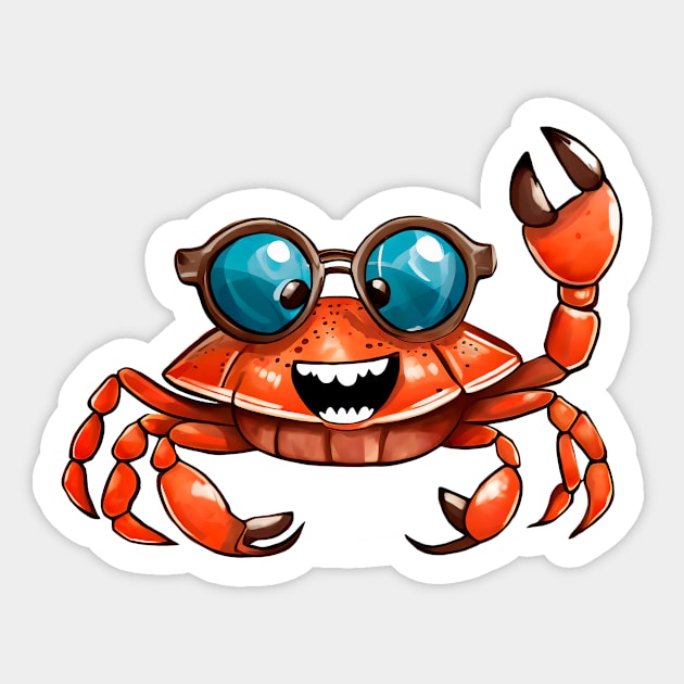 Funny Crab - Crab - Sticker | TeePublic