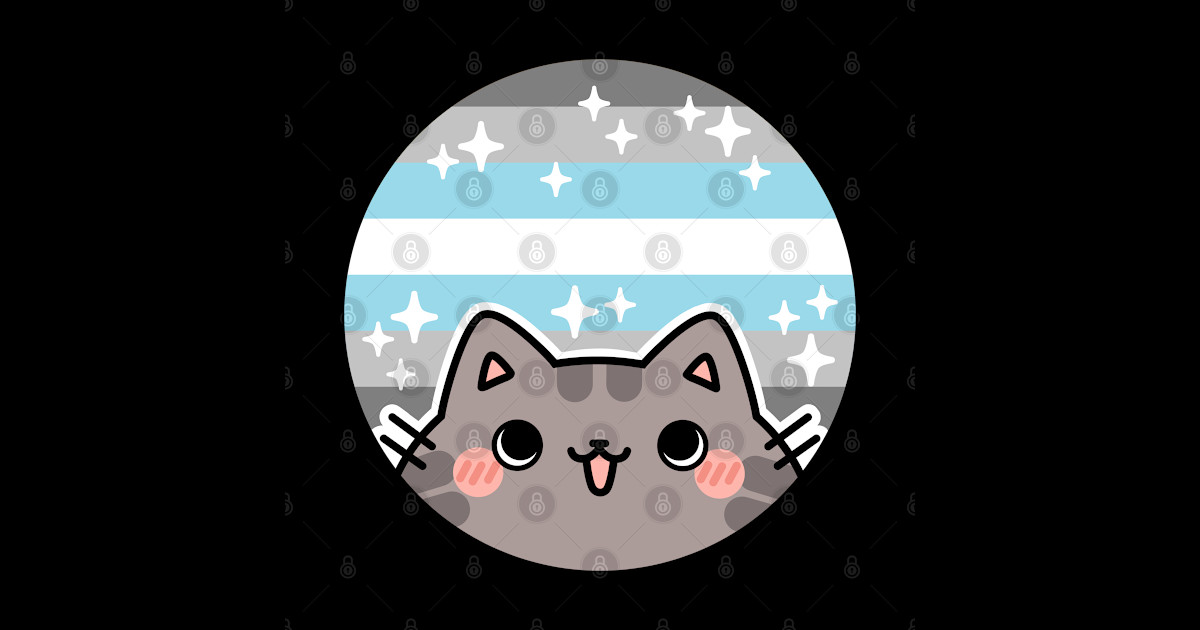 Demiboy Pride Cat | LGBTQ Flag - Lgbtq - Sticker | TeePublic