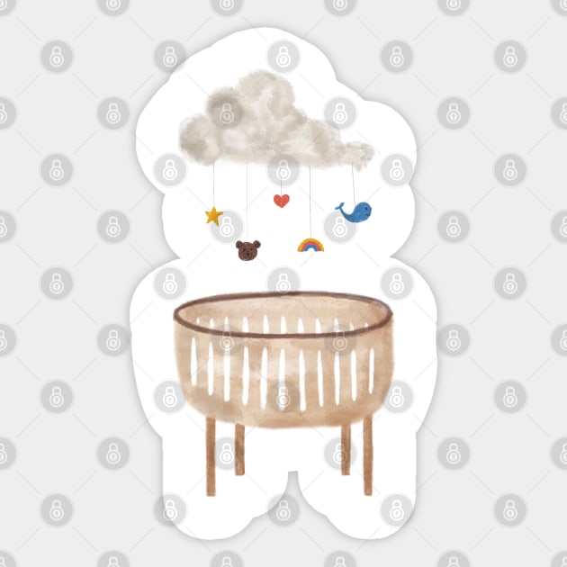 Baby cradle / bed - Cradle - Sticker | TeePublic